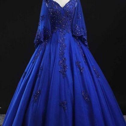 Ball Gown Royal Blue Puffy Prom Dress Formal Dress on Luulla