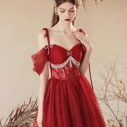 Regal Ruby Off-shoulder Ball Gown on Luulla
