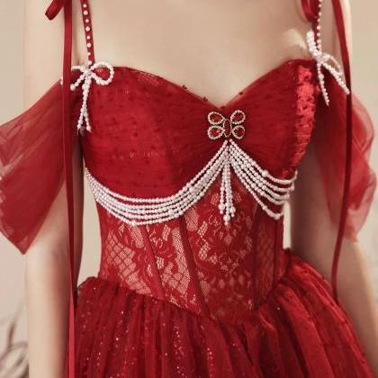 Regal Ruby Off-shoulder Ball Gown on Luulla