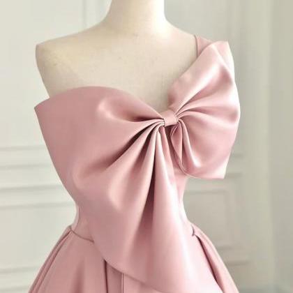 Blush Pink Bow-detail Strapless Gown on Luulla