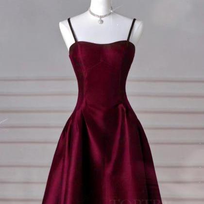 Regal Burgundy Velvet Strapless Prom Dress With Full Skirt, Prom Dress ...