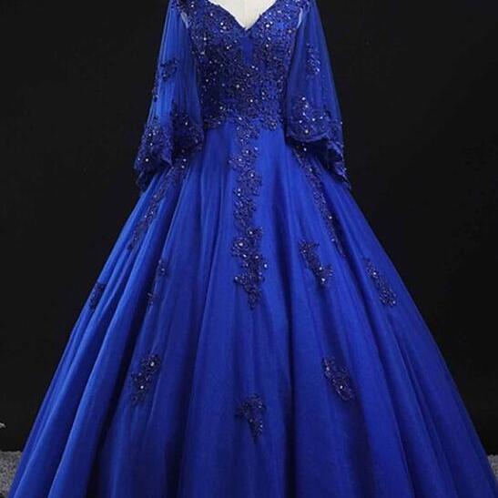 Ball Gown Royal Blue Puffy Prom Dress Formal Dress on Luulla