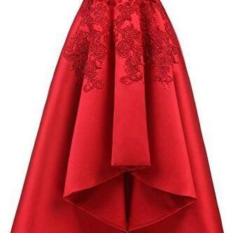 How Low A Line Red Stain Long Party Dress on Luulla