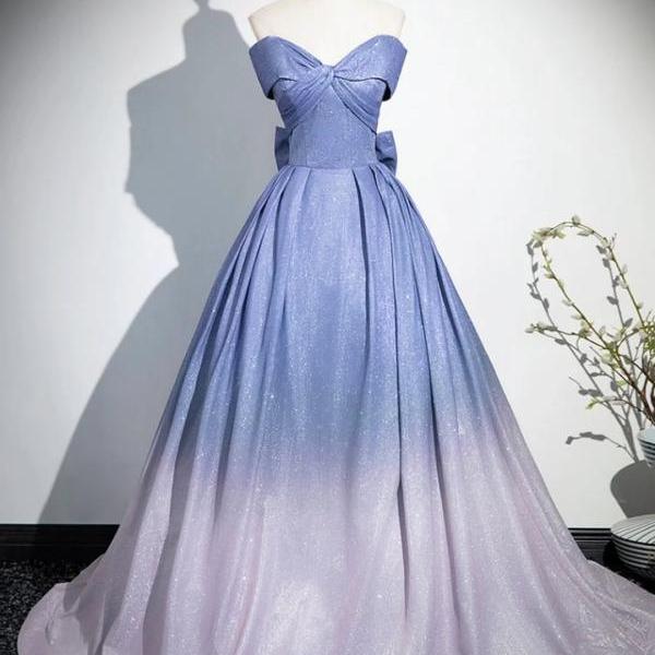 Gradient Lavender Off-shoulder Ball Gown on Luulla
