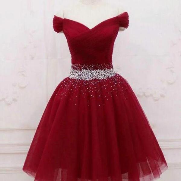 Regal Ruby Off-shoulder Ball Gown on Luulla