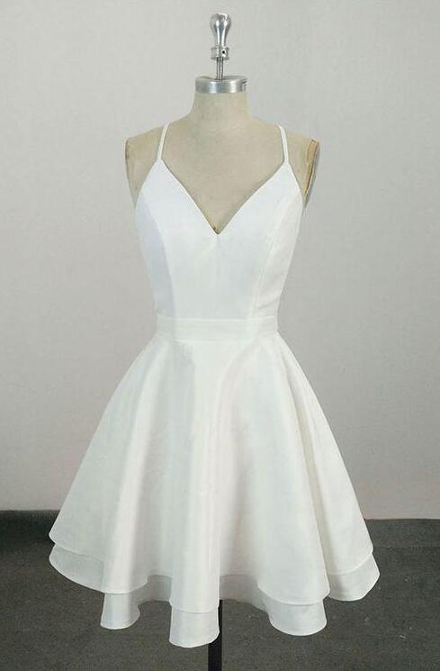 Spaghetti Straps V Neck Knee Length Short Prom Dresses on Luulla