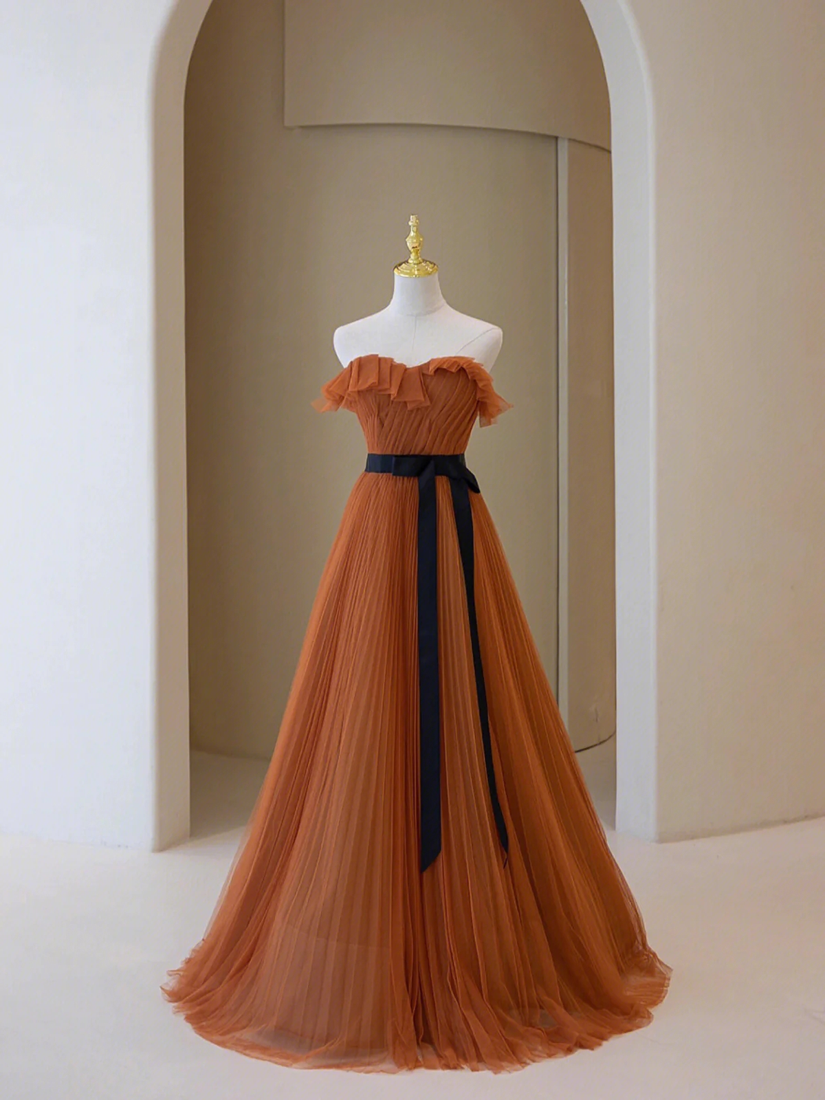 Simple Strapless A-line Tulle Prom Dress, Graduation Dress on Luulla