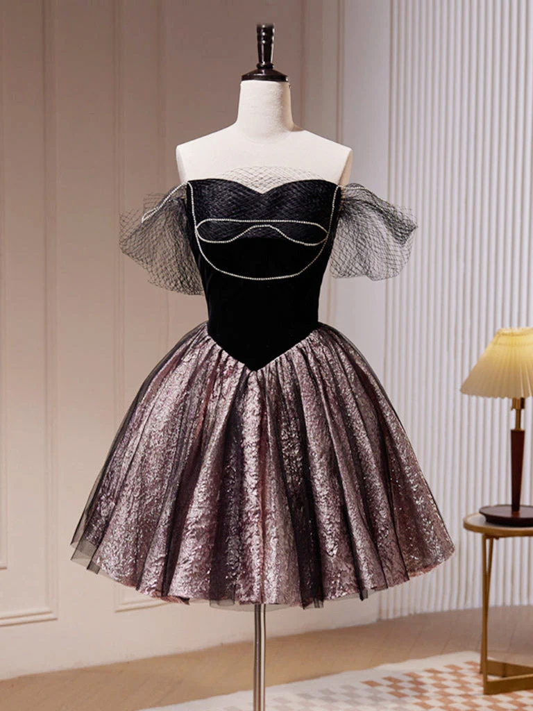Elegant Vintage Off-shoulder Homecoming Dress on Luulla