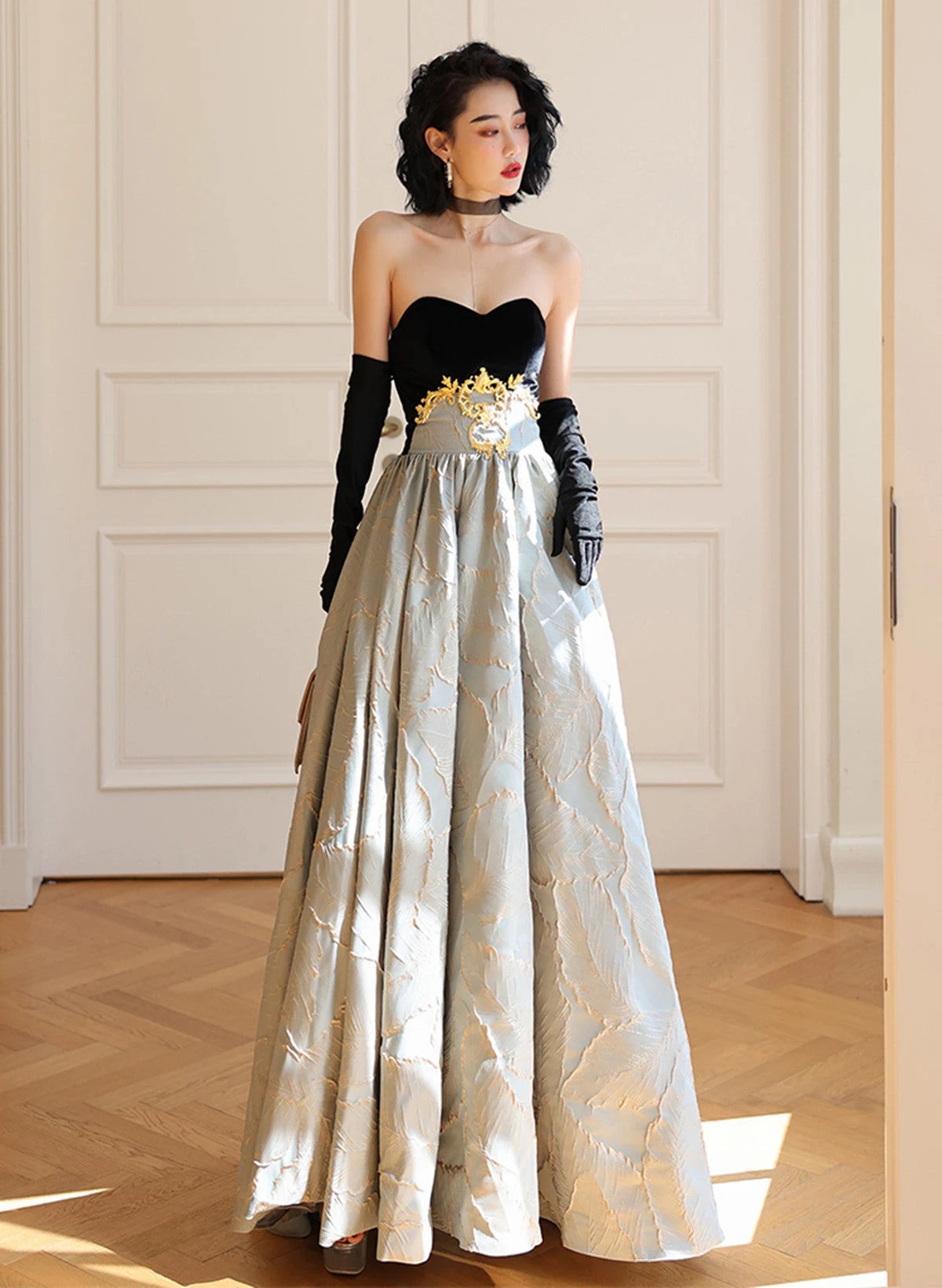 Sweetheart Floral Satin Long Party Dresses Prom Dresses Long 2025 on Luulla